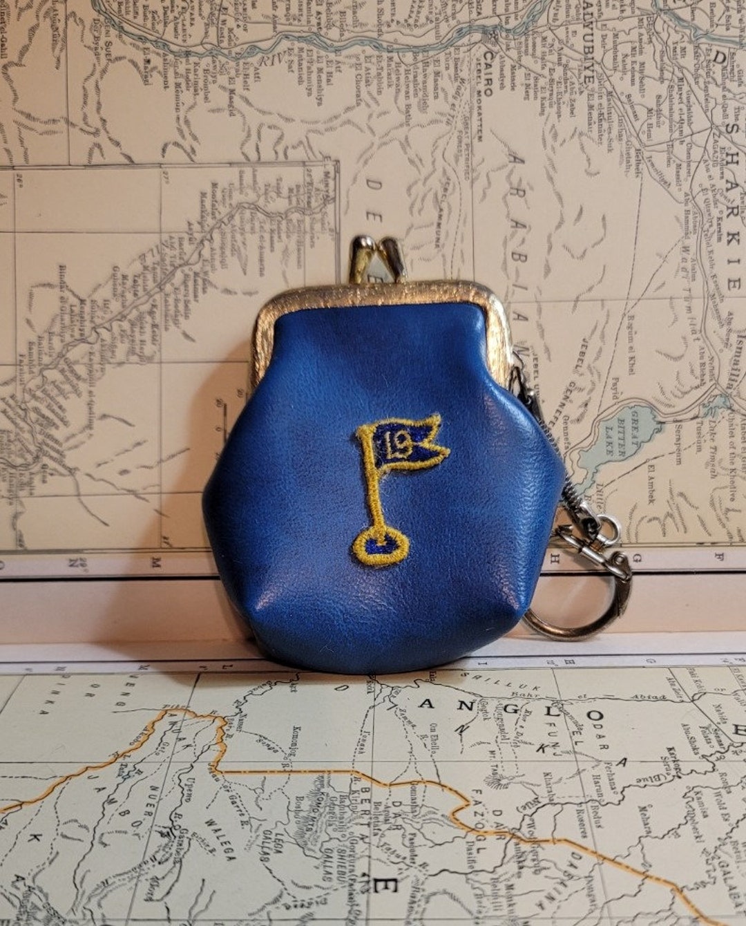 Vintage Coin Purse 19th Hole Change Golf Small Blue Purse Man Murse - Etsy