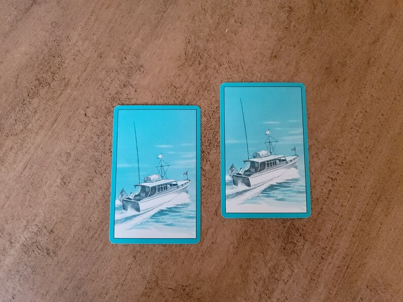 Two Turquoise Vintage Swap Cards / Playing Cards/ Boat - Etsy