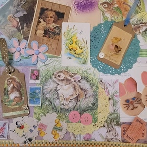 Easter Spring Vintage Theme Paper Pack / Scrapbook Paper Set / Easter ...