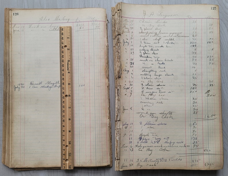3 Large 13.5 X 8.5 Antique Store Ledger Pages 1909 1942 - Etsy