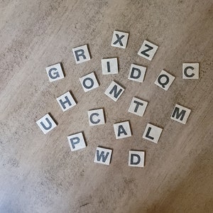 20 Tiny Vintage Cardboard Letter Tiles / Anagrams / Anagram Letters ...