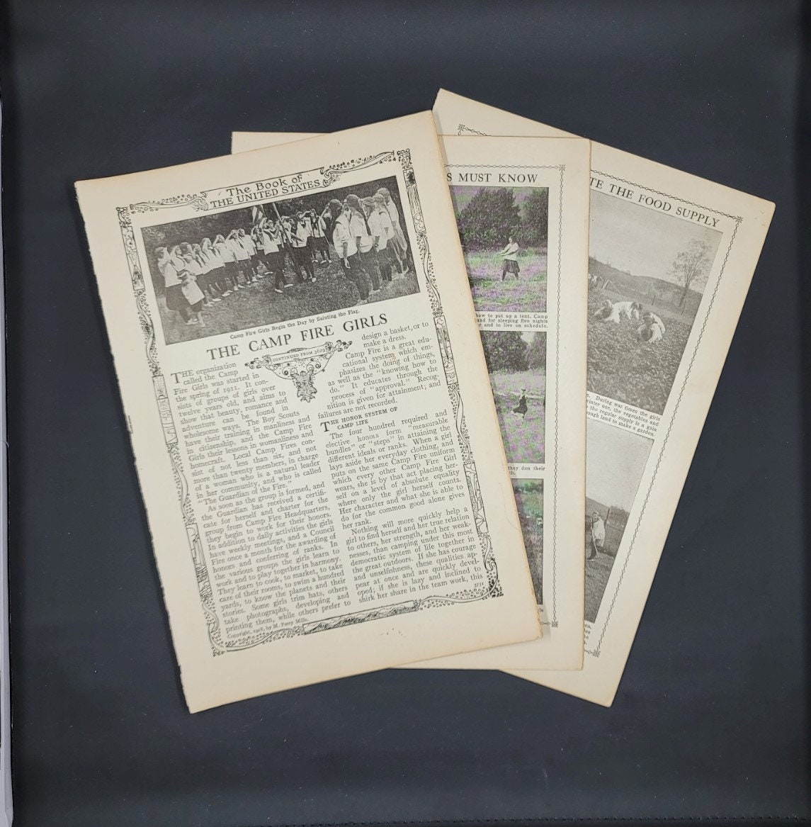 25 Antique Book Pages 1920s Book of Knowledge Vintage Junk - Etsy