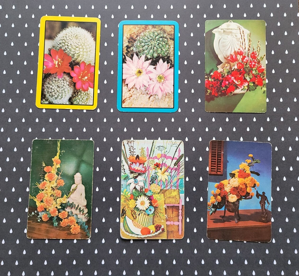 Six Floral Theme Playing / Swap Cards / Floral Ephemera / Botanical ...