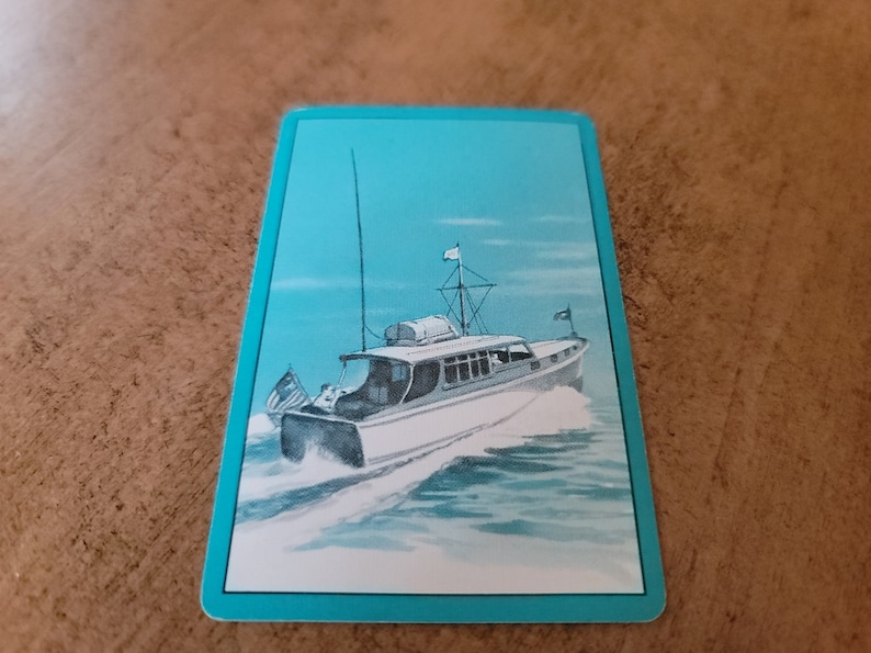 Two Turquoise Vintage Swap Cards / Playing Cards/ Boat Cards / Ship ...