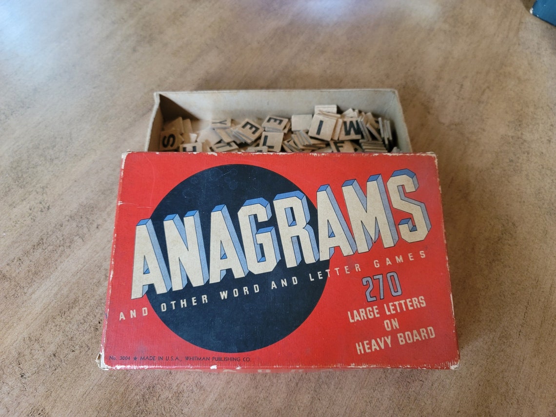 20 Tiny Vintage Cardboard Letter Tiles / Anagrams / Anagram Letters ...