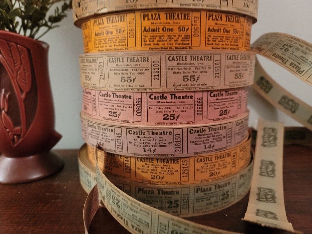 11 Tickets / 1 From Each Roll / Authentic Vintage Tickets / Castle and ...