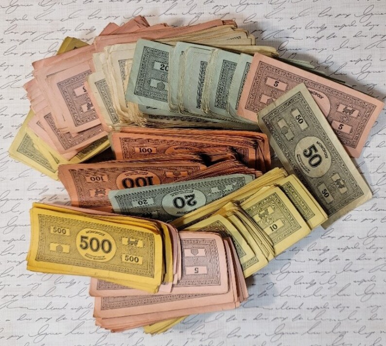 33 Bills of Very Vintage Monopoly Money / Smaller Bill 3.75 X 1.75 Play ...