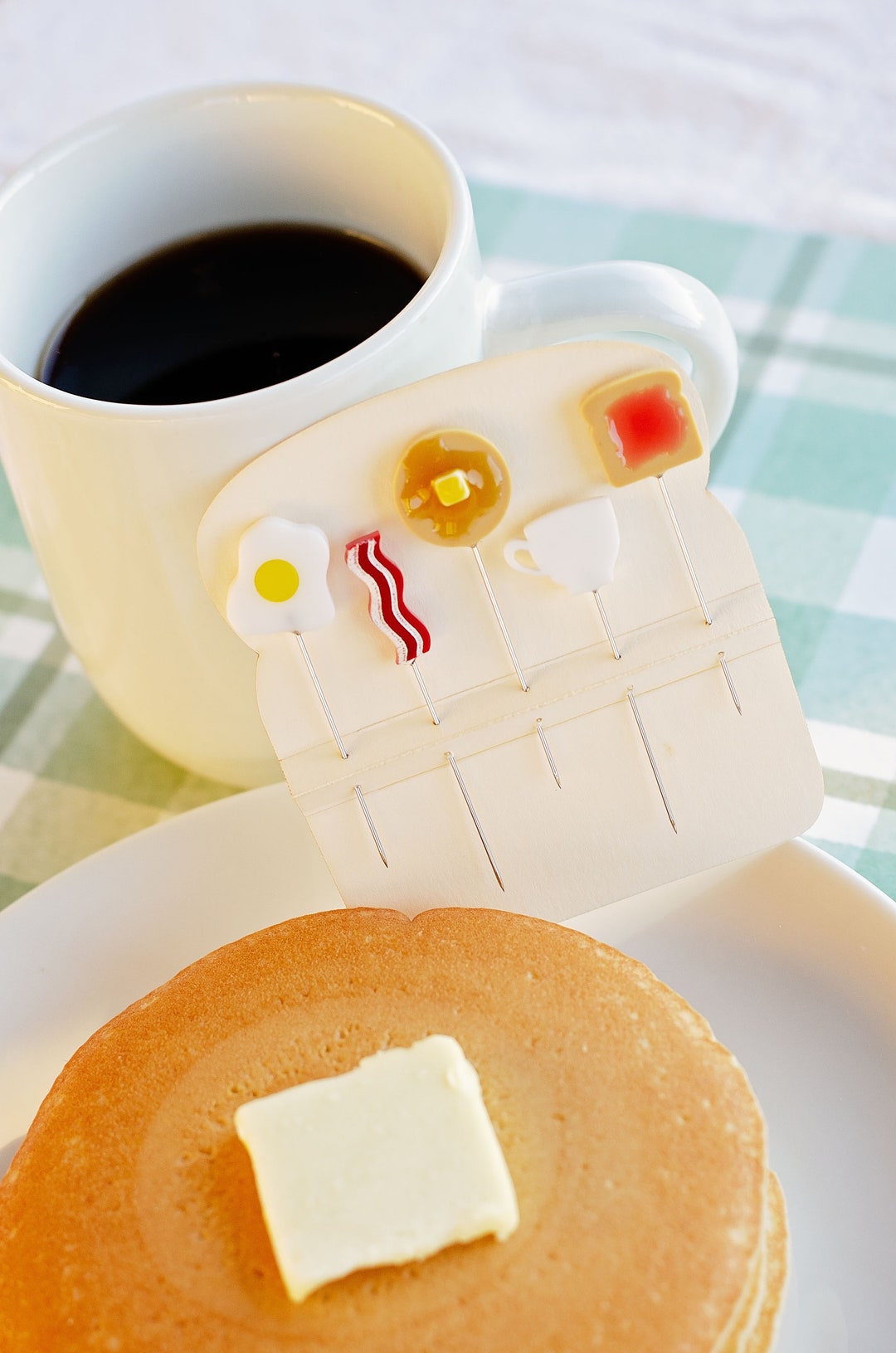 Deadly Notions Breakfast Food Pins (set of 5) | Acrylic Pancake Sewing ...