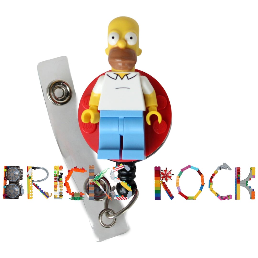 Homer Simpson™ Badge Reel Made With LEGO® Minifigure™ - Pediatric - ID ...