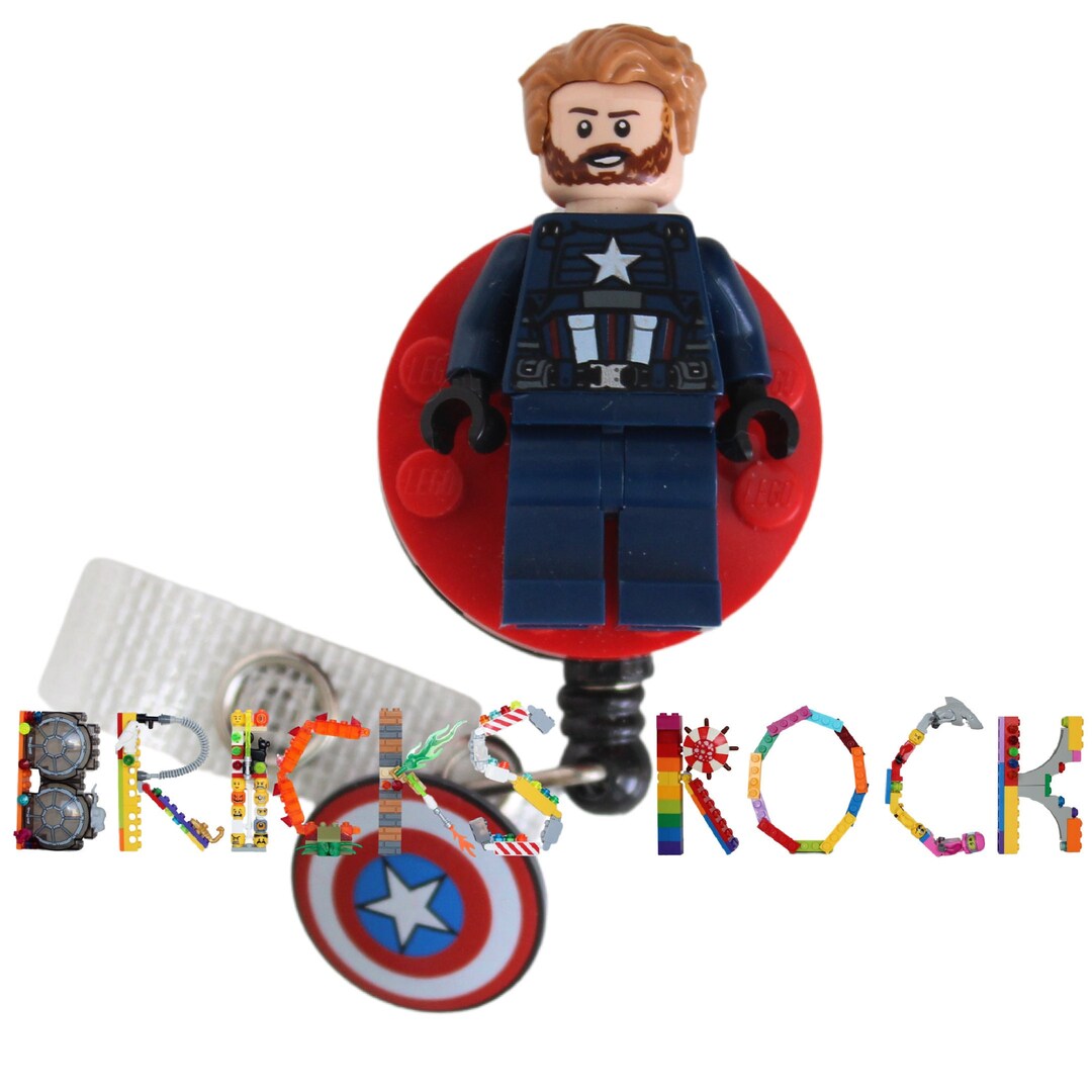 Captain America™ - Badge Reel Made With LEGO® Pediatric - ID Badge ...