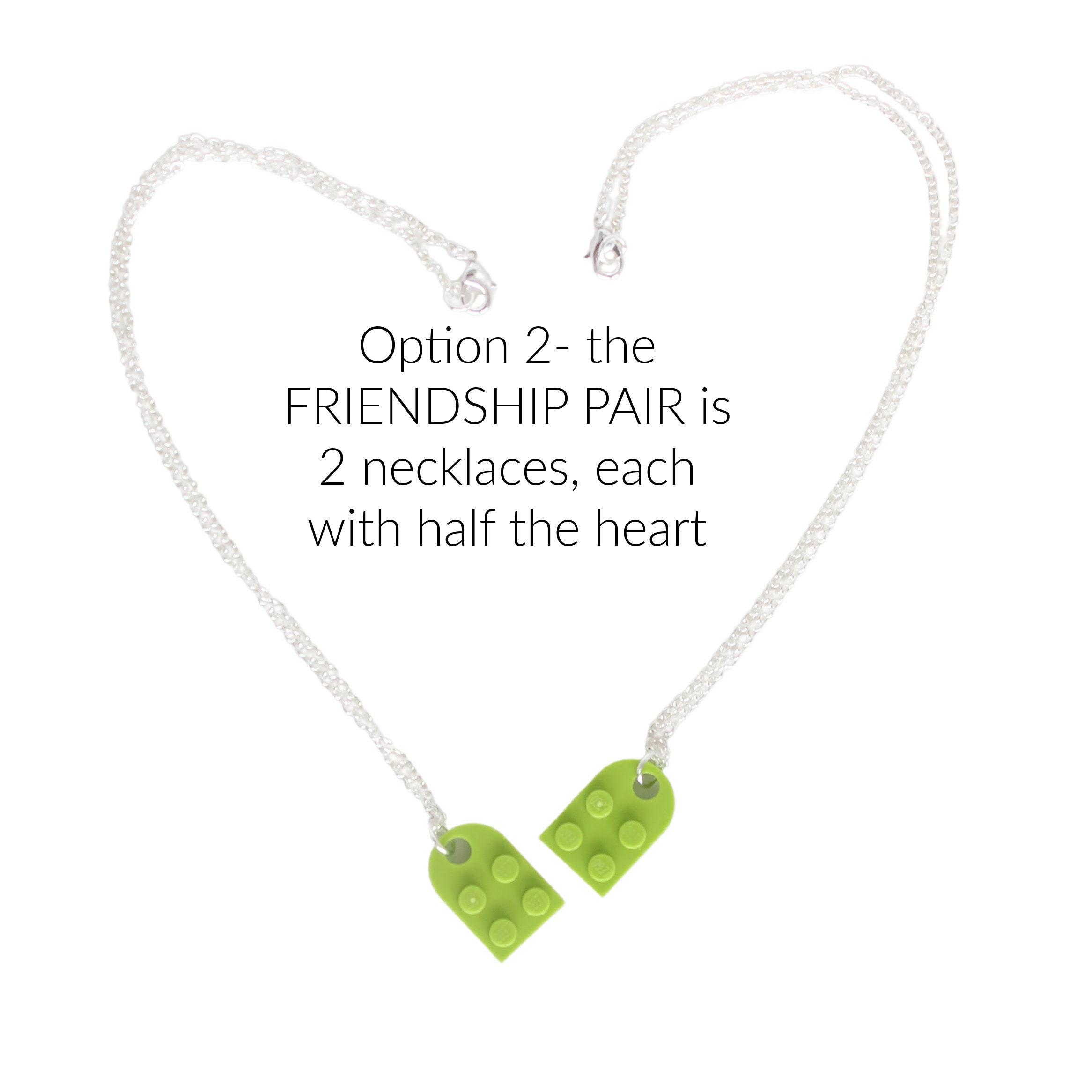 Heart Necklace made with LEGO pieces LIME GREEN Bff Friendship Jewelry Best Friends Etsy