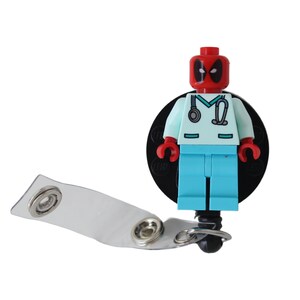 DEADPOOL™ Nurse Doctor Aqua Scrubs Badge Reel Made With LEGO ...