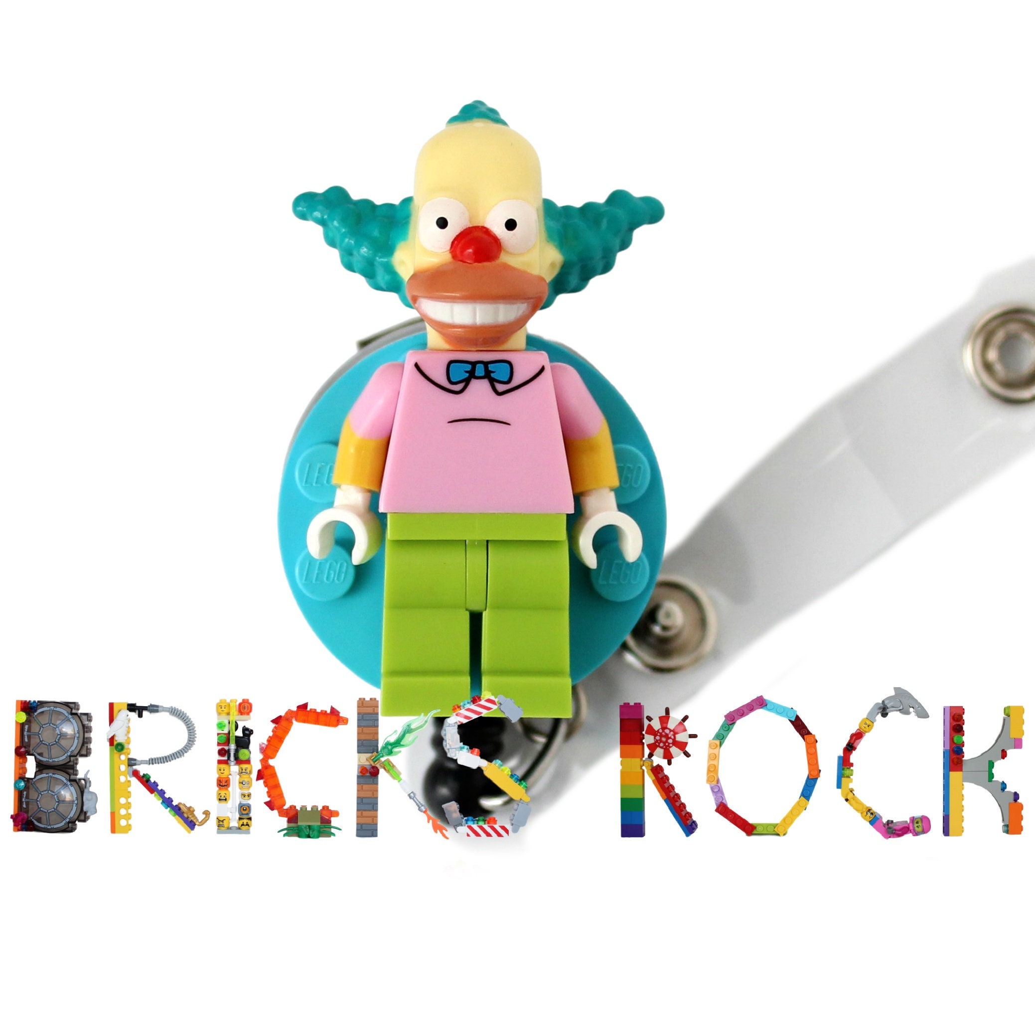 Krusty the Clown™ Badge Reel Made With LEGO® Minifigure™ - Etsy