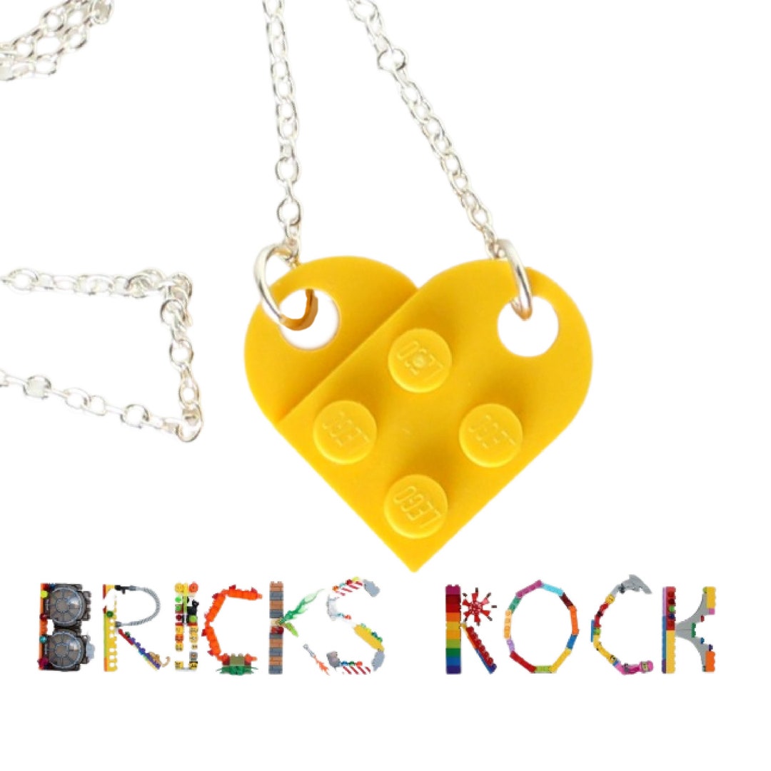 Yellow Heart Necklace Made With LEGO® - Friendship Jewelry - Etsy