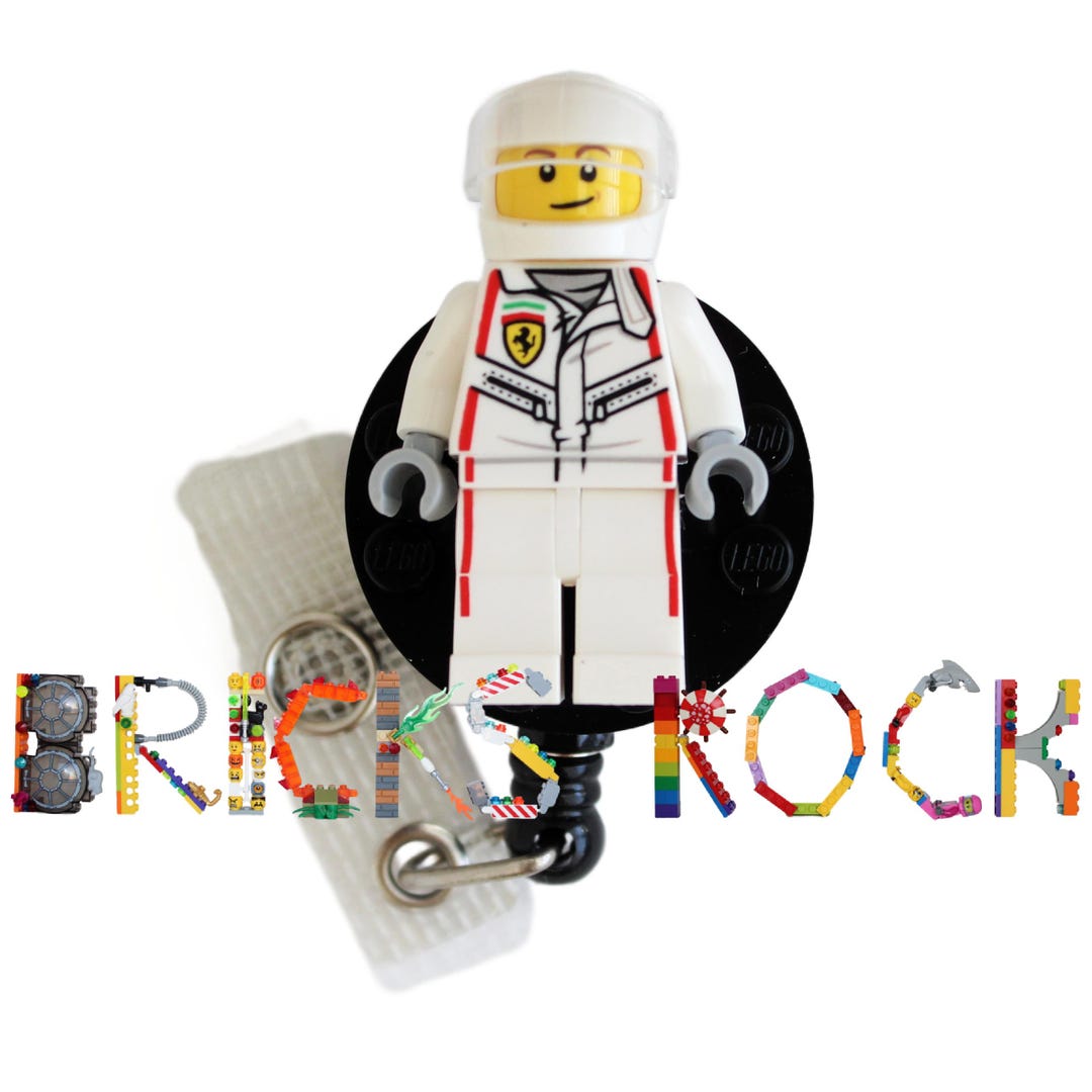 Race Car Driver - Badge Reel Made With LEGO® - ID Badge Holder - Etsy