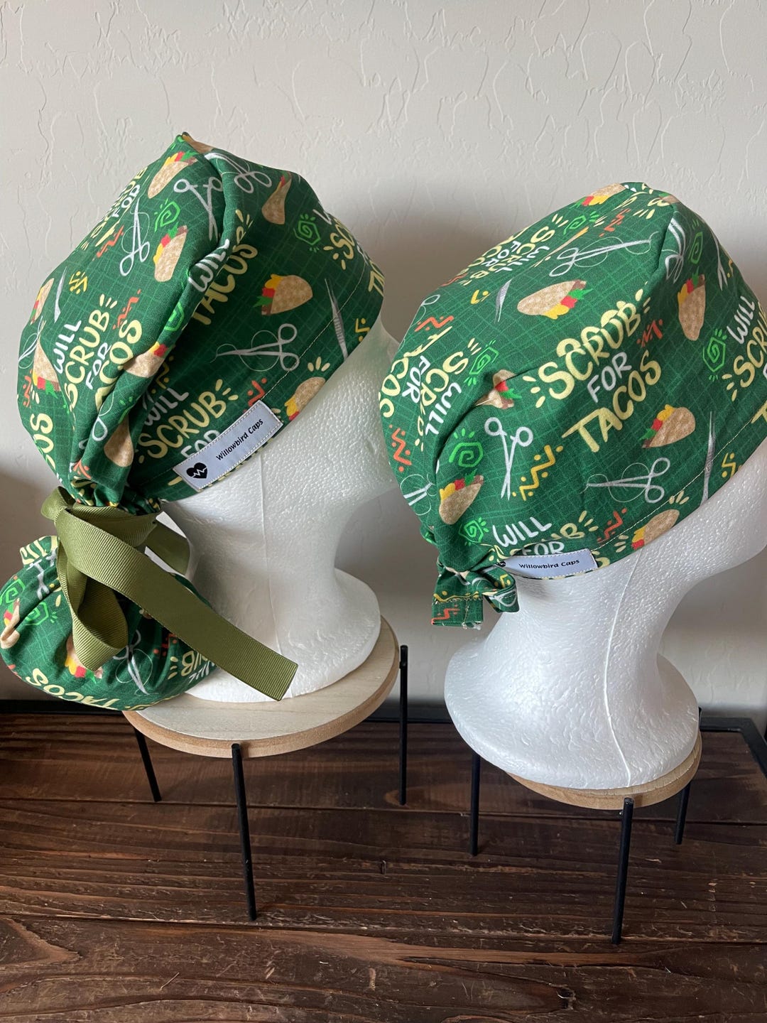 Will Scrub for Tacos-scrub Cap With Ponytail Holder/ Shorthair Scrub ...