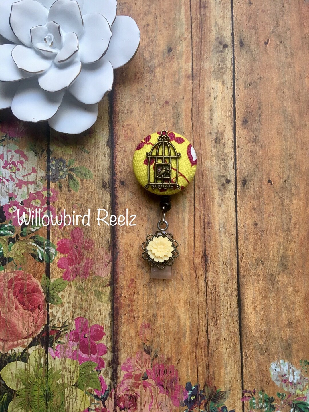 Badge Holder- Bird Cage -nurse Retractable ID Badge Reel/ RN Badge ...