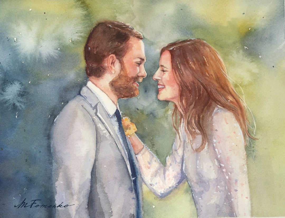 Custom People Portrait Hand Painted From Photo Personalized Original ...