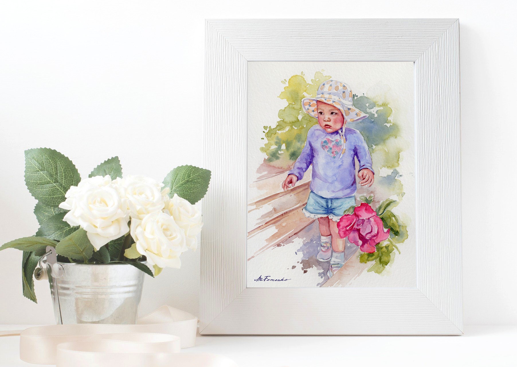 Custom People Portrait Hand Painted From Photo Personalized Original ...
