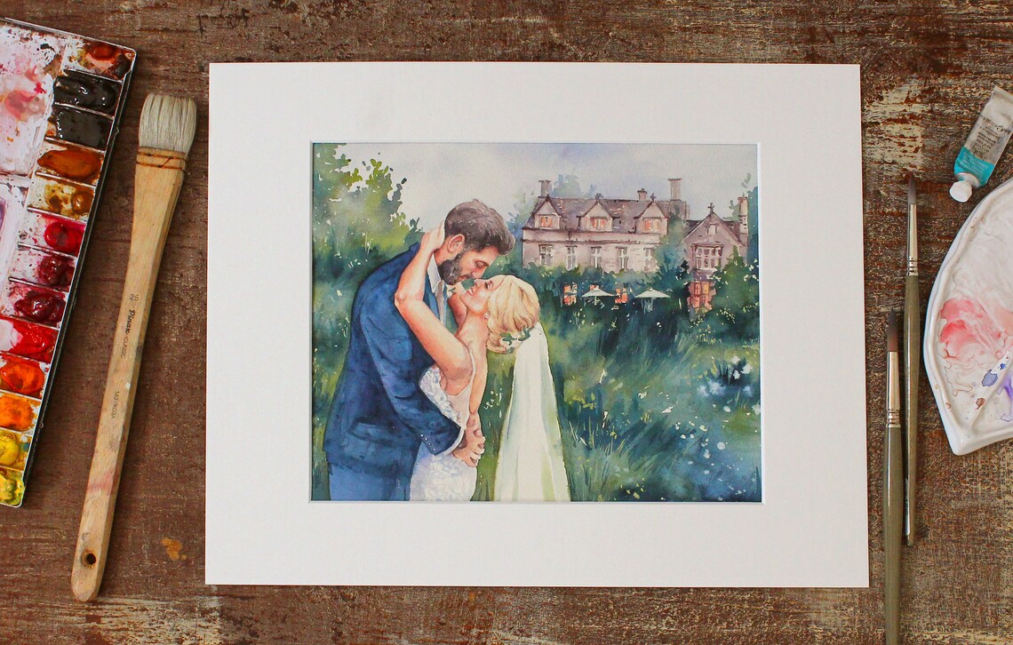 Custom People Portrait Hand Painted From Photo Personalized Original ...