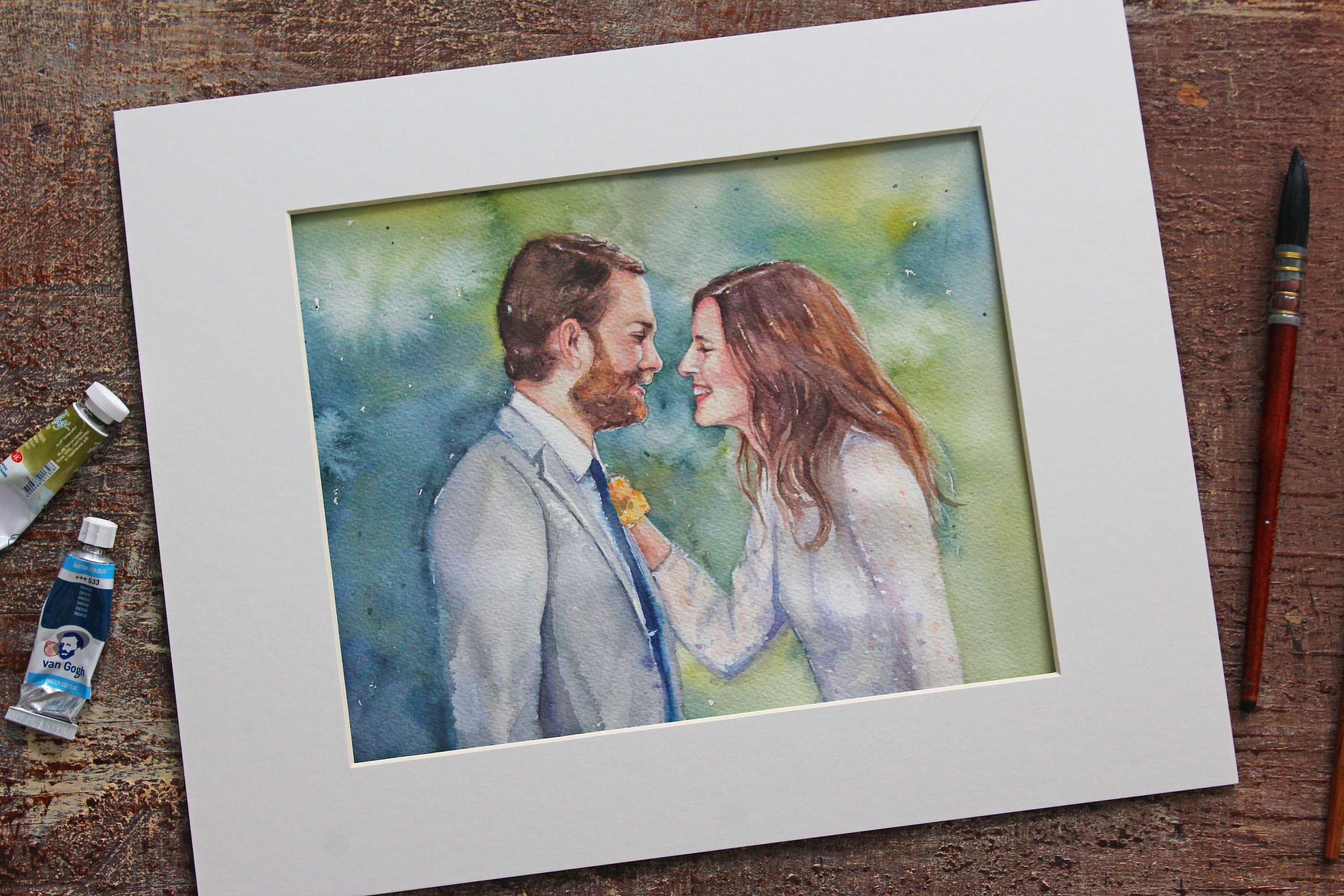 Custom People Portrait Hand Painted From Photo Personalized Original ...