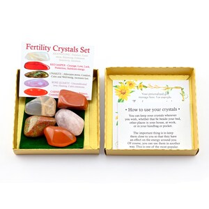 Fertility Crytsals Set, Moonstone, Red Jasper, Unakite, Rose Quartz ...