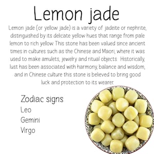 Lemon Jade Tumbled Stone, Lemon Jade, Yellow Jade, Tumbled Crystals ...