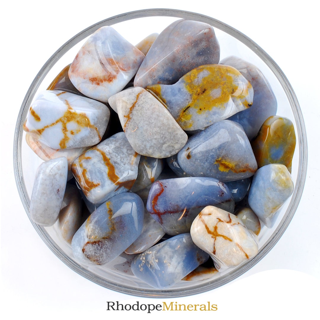Blue Chalcedony Tumbled Stone, Blue Chalcedony, Tumbled Stones ...