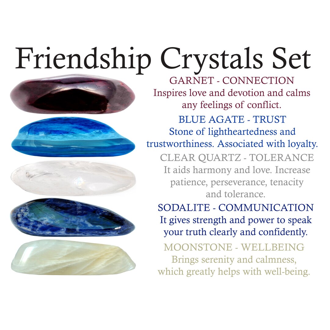 Friendship Crystals Set, Friendship Set, Crystals Set, Garnet, Agate ...