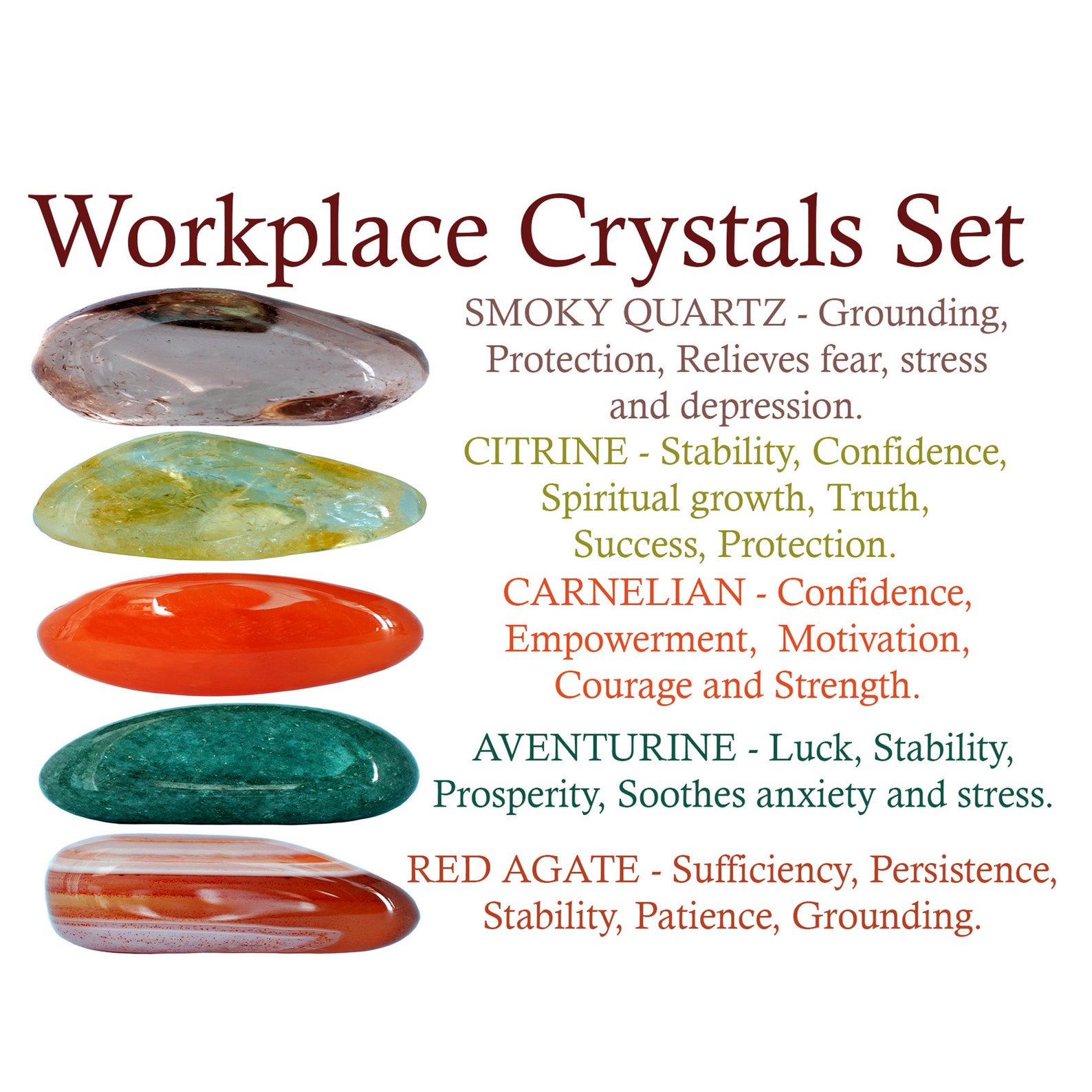 Workplace Crystals Set, Workplace Crystals Set, Crystals for Workplace ...