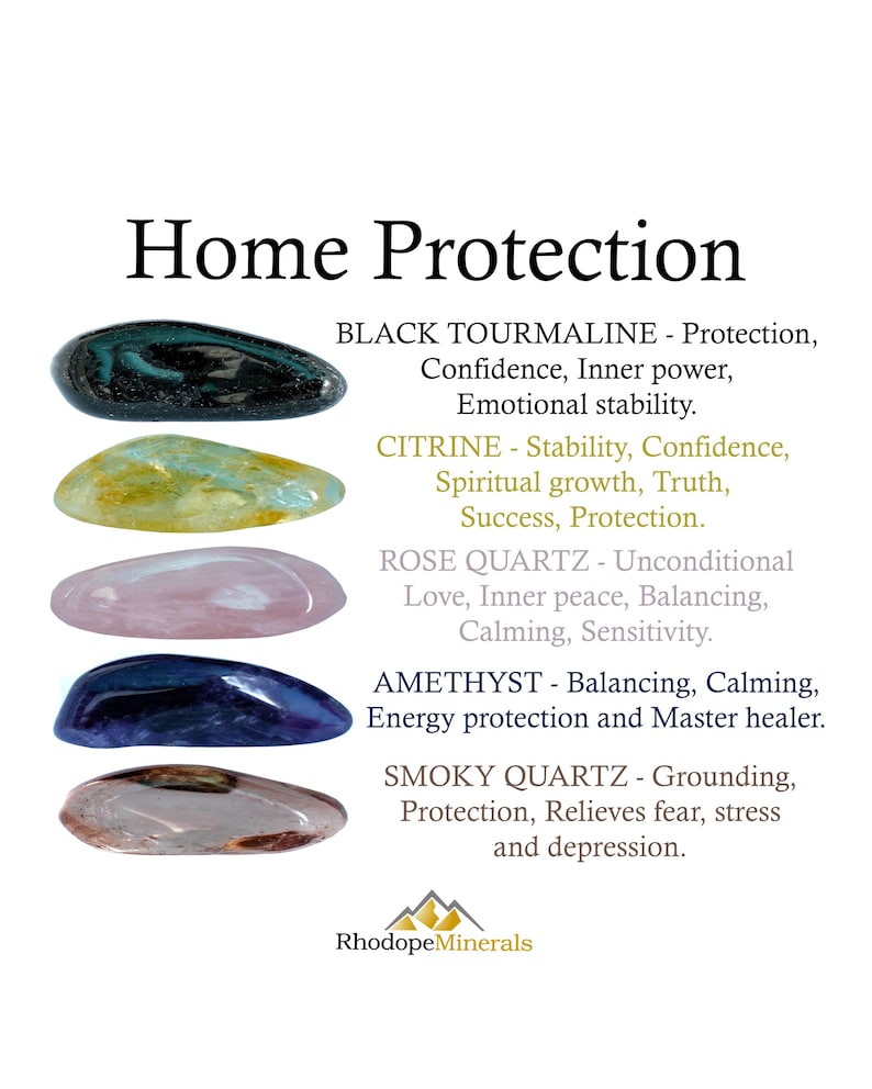 Home Protection Crystals Set, Housewarming Energy, Gift for Crystal ...
