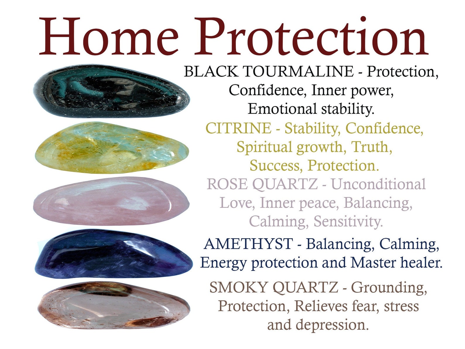 Home Protection Crystals Set Home Protection Crystal Set - Etsy