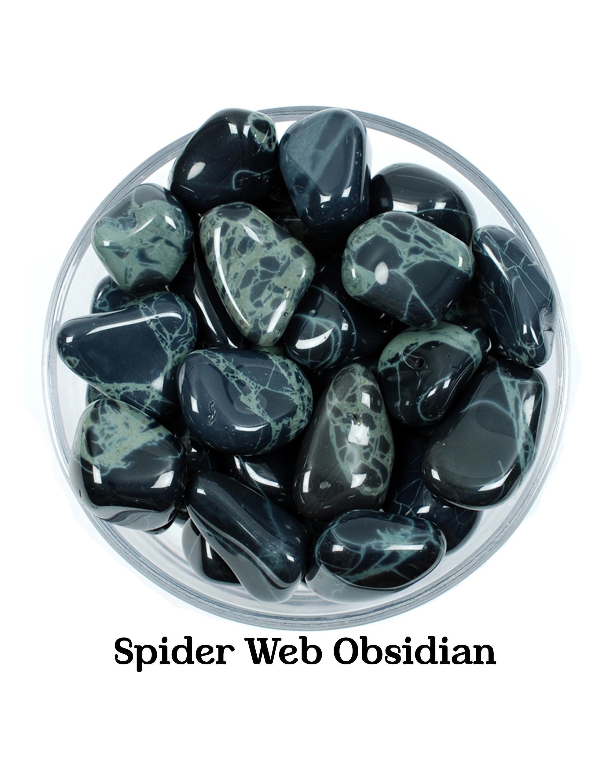 RARE! One 1 Spider Web Obsidian Tumbled Stone, Spiderweb Obsidian ...
