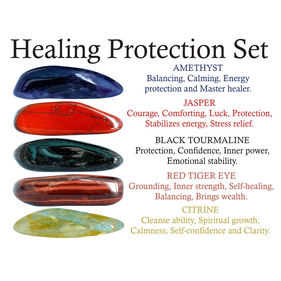 Healing Protection Crystals Set Healing Protection - Etsy UK