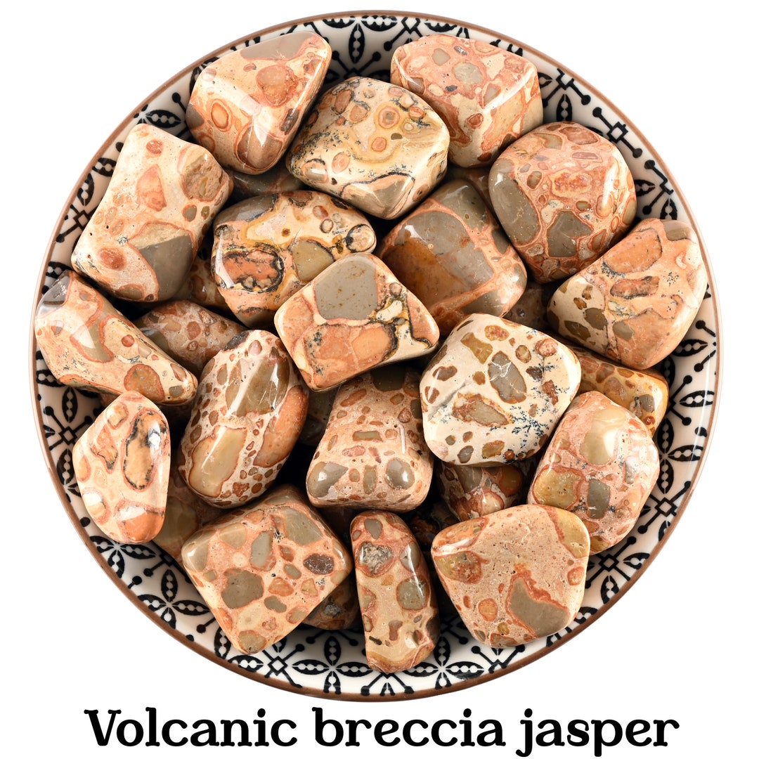 Volcanic Breccia Jasper Tumbled Stone, Volcanic Jasper, Tumbled ...