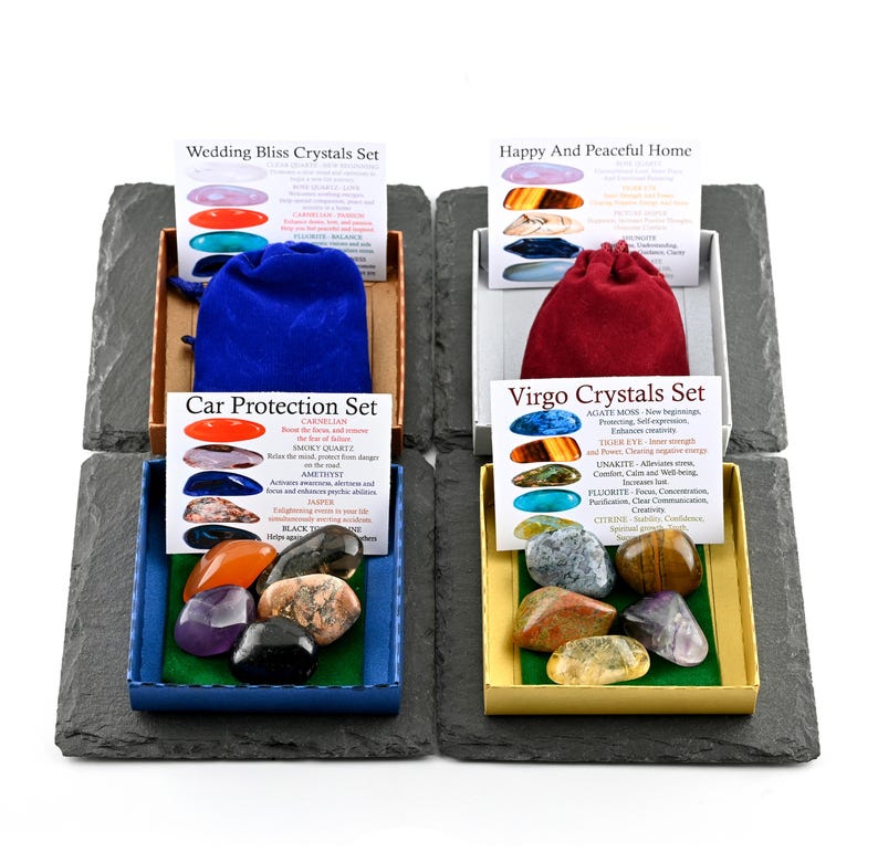 Family Protection Crystal Set, Home Harmony, Gift for Crystal Lovers ...