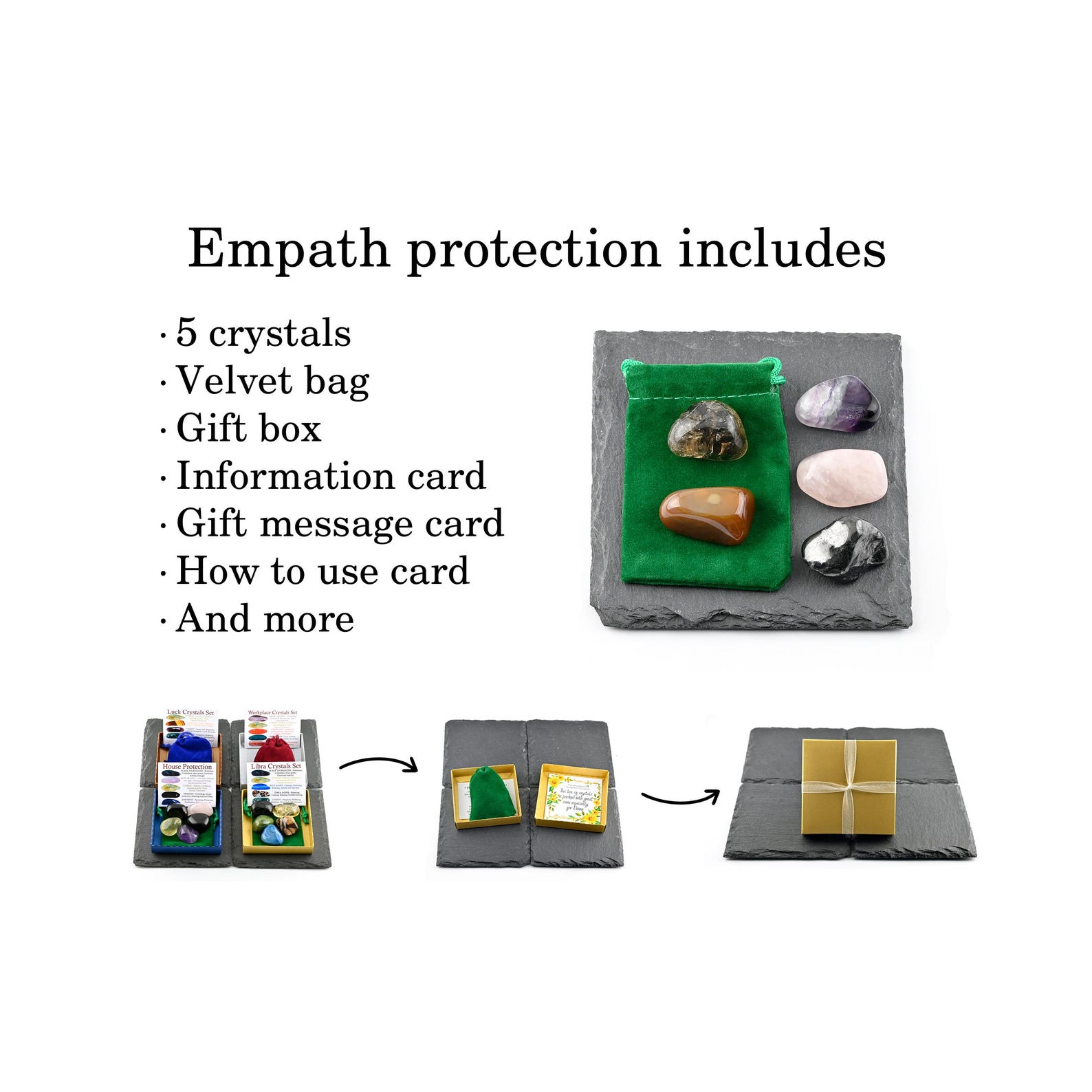 Empath Protection Crystals Set, Empath, Protection, Smoky Quartz, Agate ...