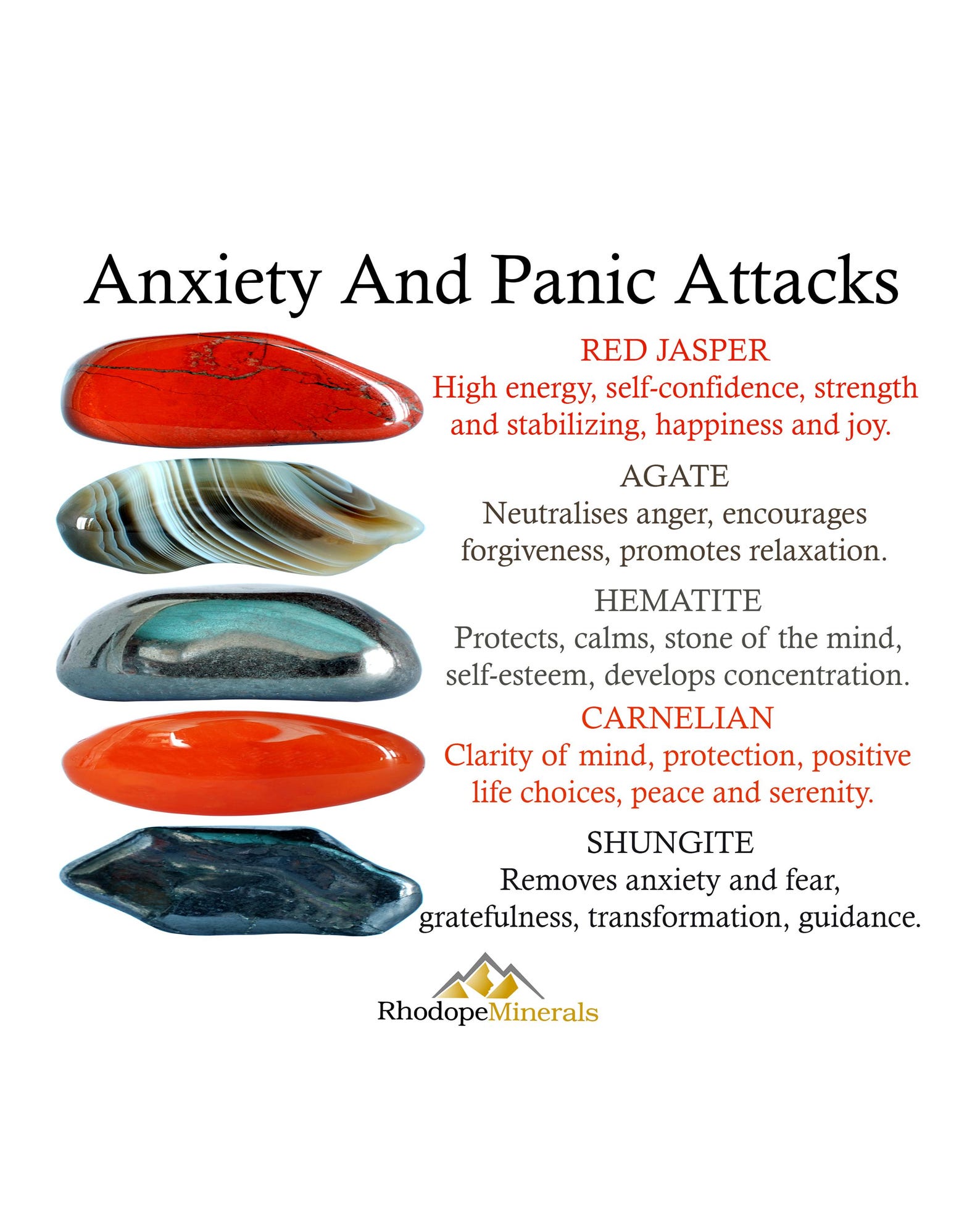 Anxiety and Panic Attack Crystal Set, Calm Grounding, Gift for Crystal ...