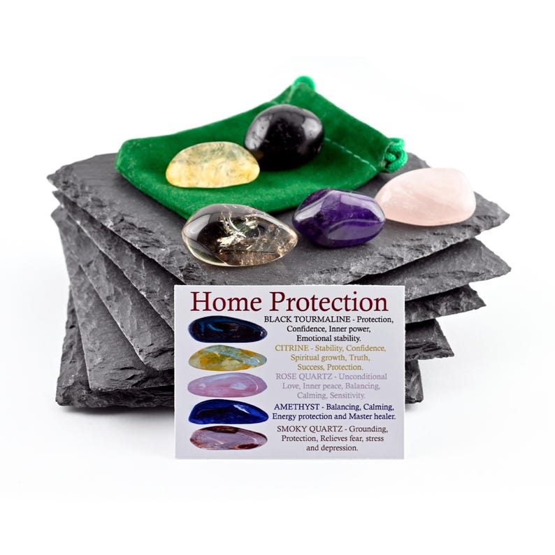 Home Protection Crystals Set, Housewarming Energy, Gift for Crystal ...