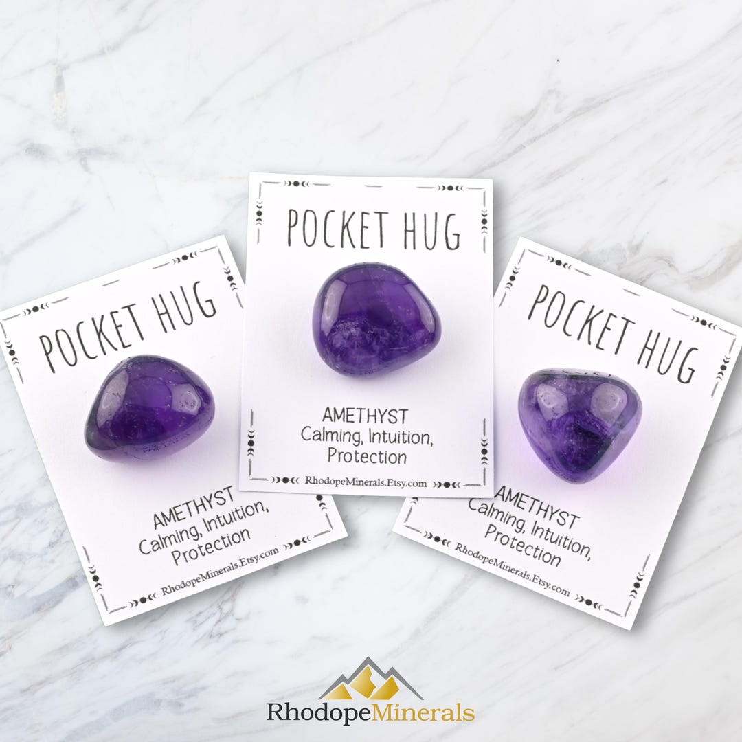 Crystal Pocket Hug, Amethyst Pocket Hug, Amethyst Stone, Crystal Gift ...
