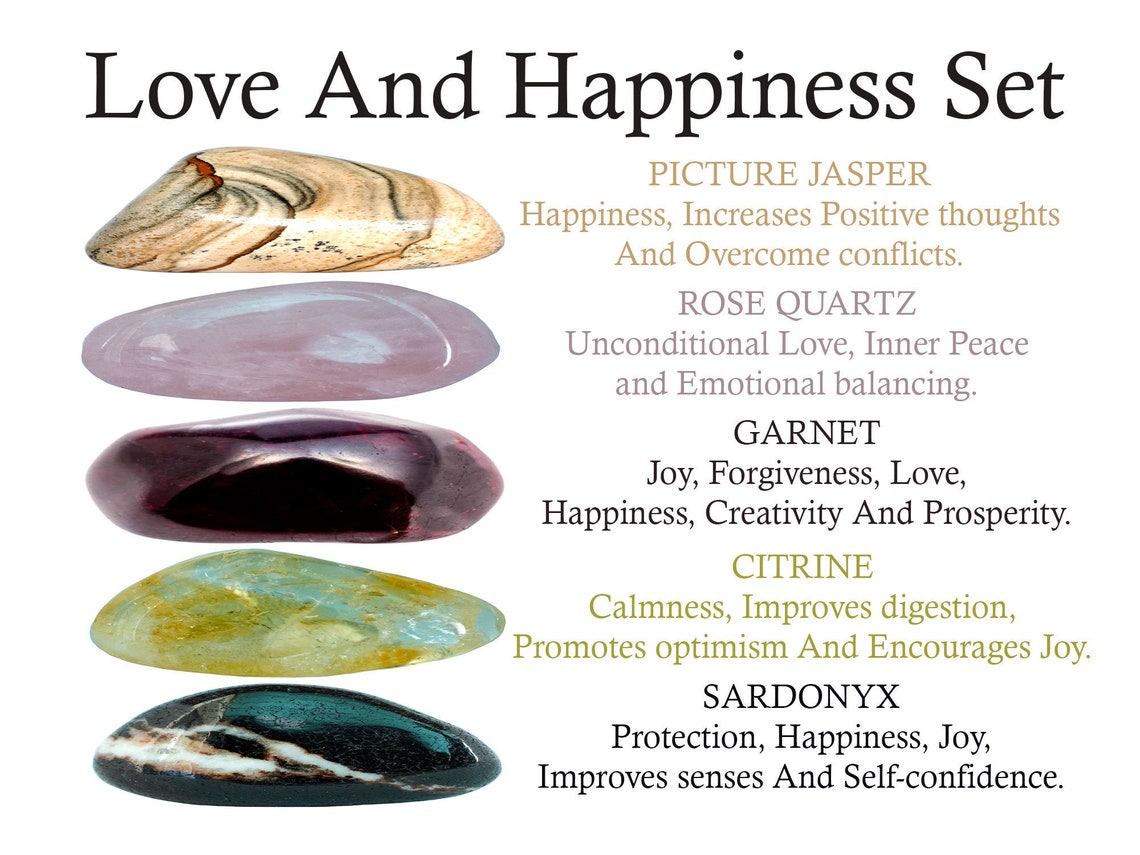 Love and Happiness Crystals Set Love and Happiness Crystals - Etsy