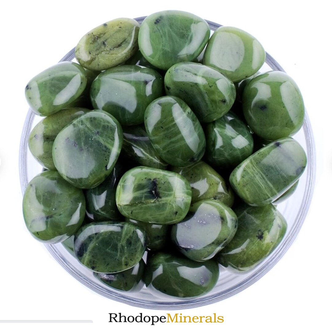 One 1 Green Jade Canada Tumbled Stone, Green Jade Canada Tumbled Stones ...