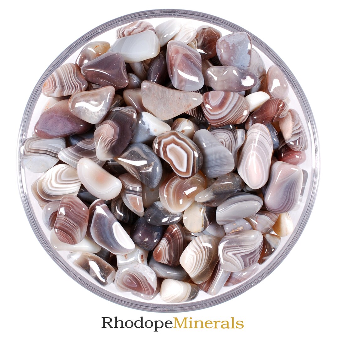Set of 3 Botswana Agates Tumbled Stones, Botswana Agate, Tumbled Stone ...