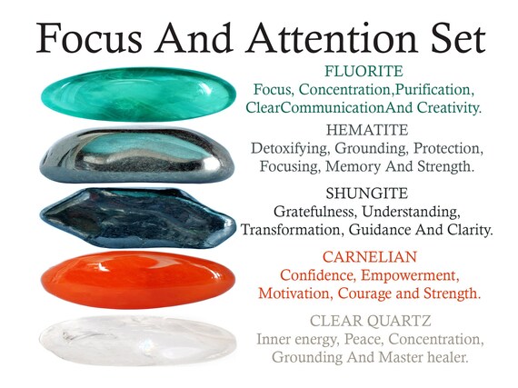Focus and Attention Crystals Set Focus and Attention - Etsy