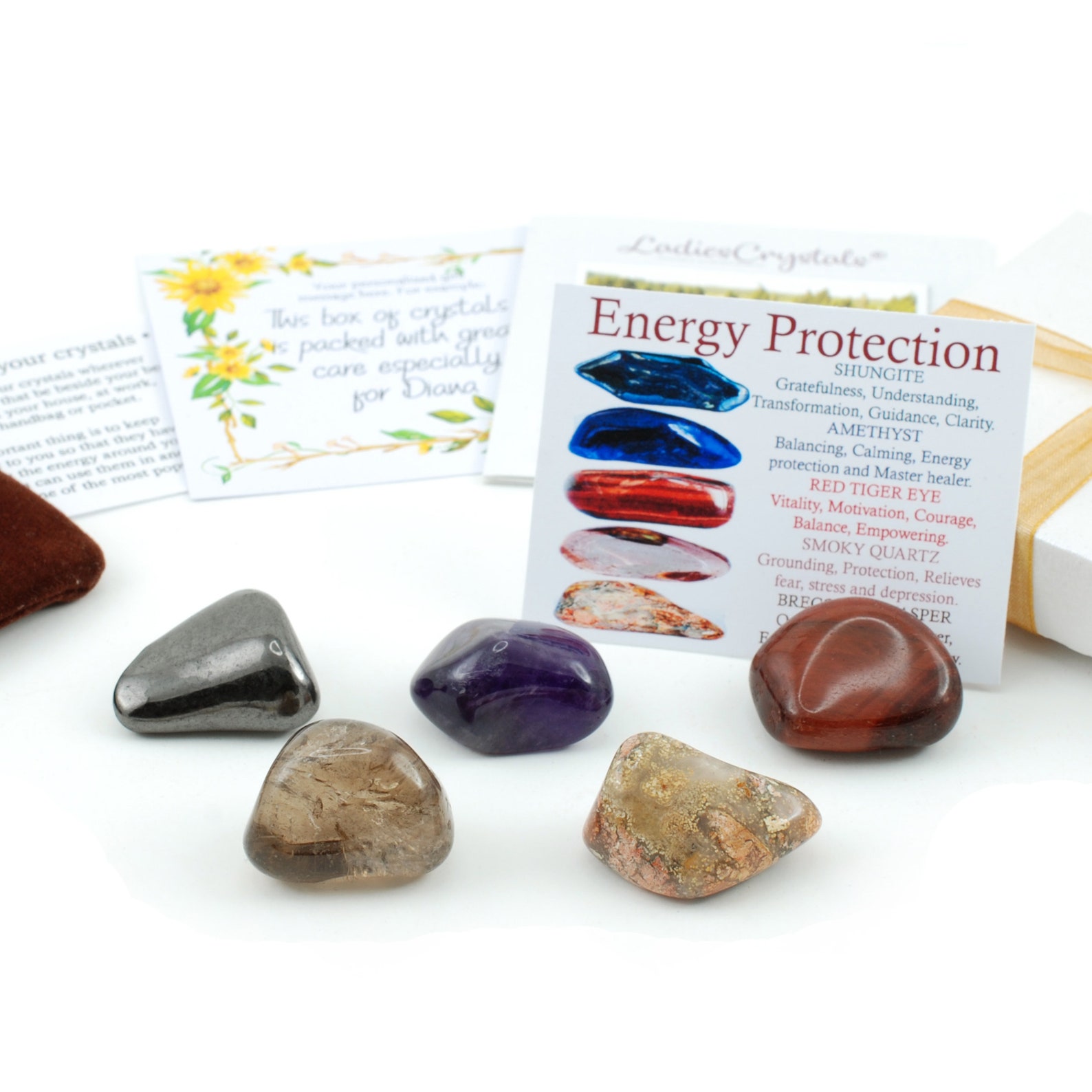 Energy Protection Crystal Set, Energy Protection, Shungite, Amethyst ...