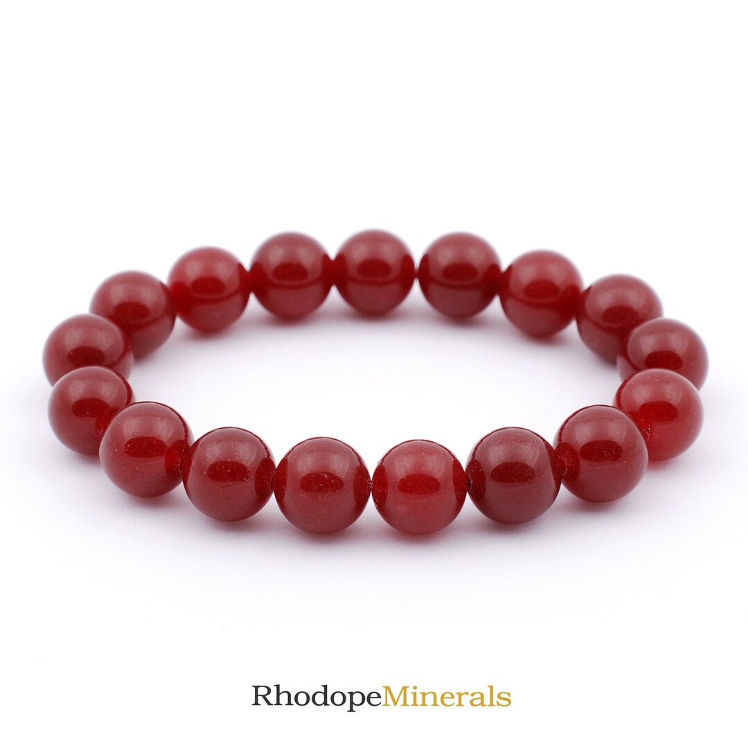 Dark Red Agate Bracelet, Dark Red Agate Bracelets 10 Mm Beads, Agate ...