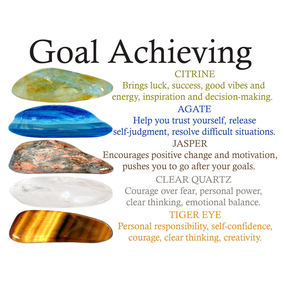 Goal Achieving Crystals Set, Goal Achieving Stones, Crystals Set ...