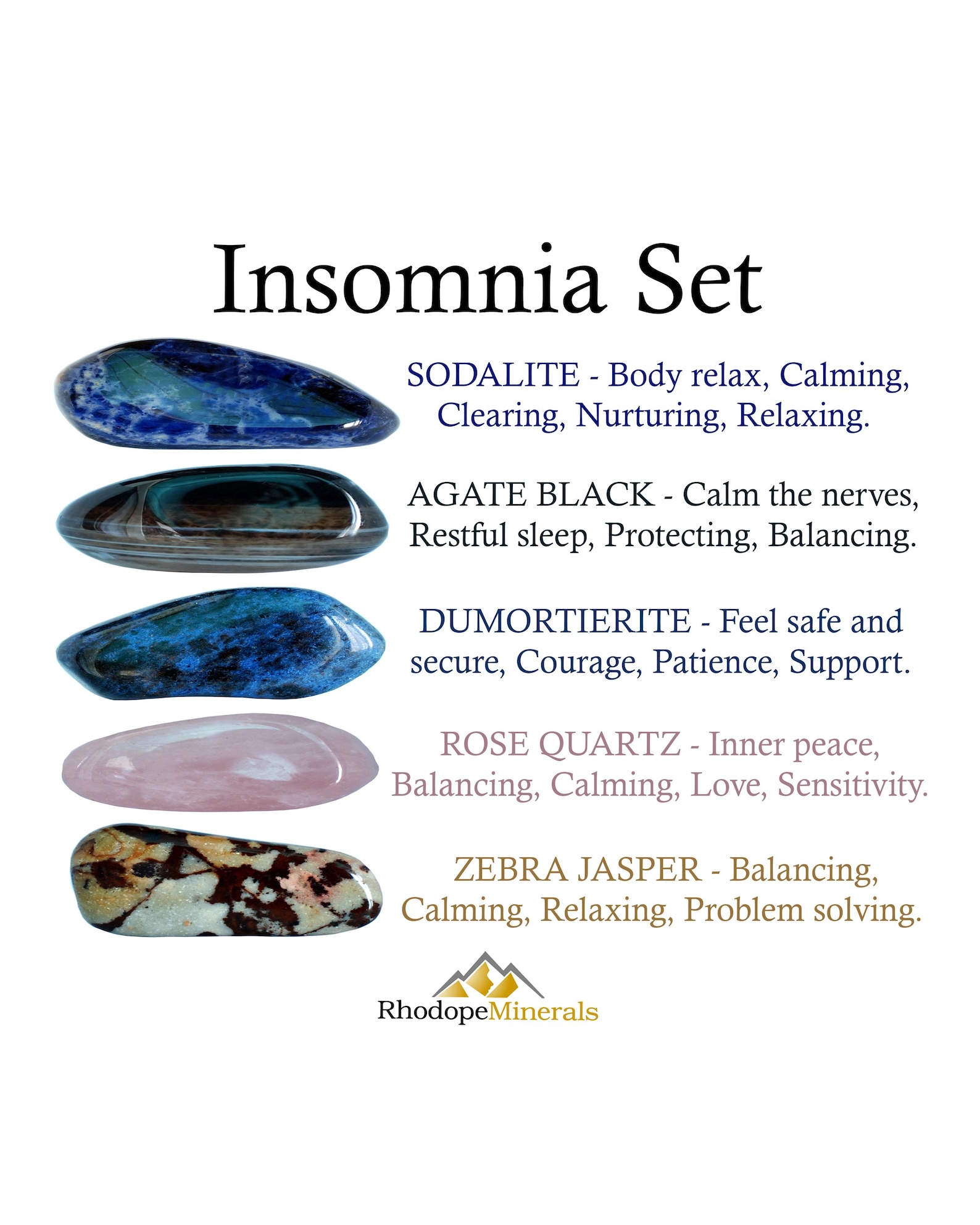 Insomnia Crystal Set, Sleep and Night Peace Gift for Crystal Lovers ...