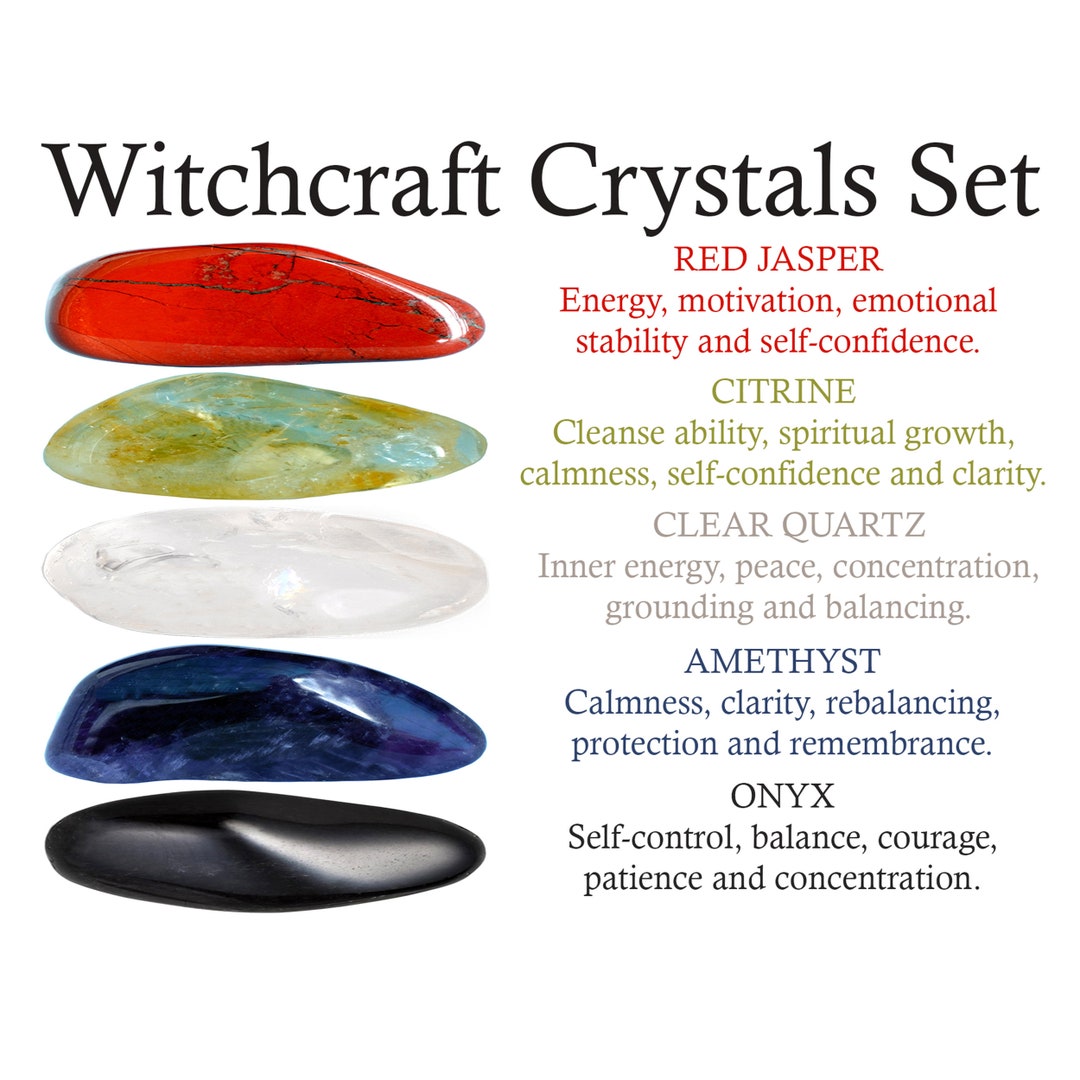 Witchcraft Crystals Set, Witchcraft Crystals Kit, Red Jasper, Citrine ...