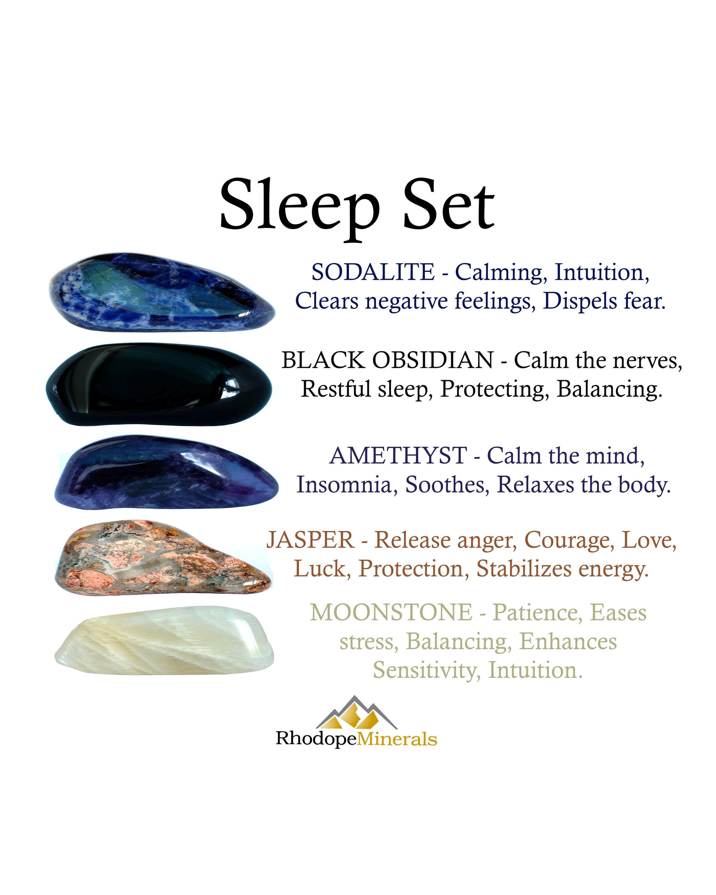 Sleep Crystal Set, Deep Rest, Relaxation Gemstones, Gift for Crystal ...